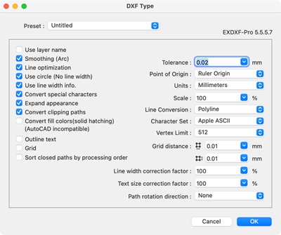 EXDXF-Pro - AI to DXF Converter for Adobe Illustrator
